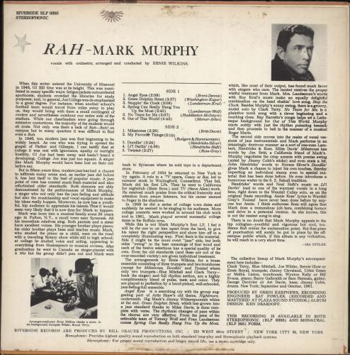 Mark Murphy Rah US vinyl LP album (LP record) (698879)