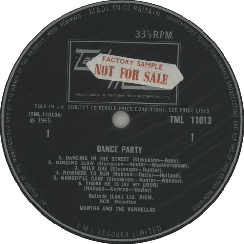 Martha Reeves & The Vandellas Dance Party - Factory Sample UK vinyl LP ...