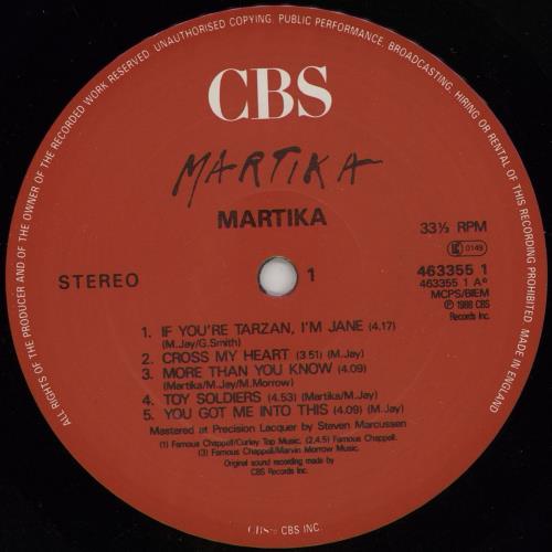 Martika Martika UK vinyl LP album (LP record) (762414)