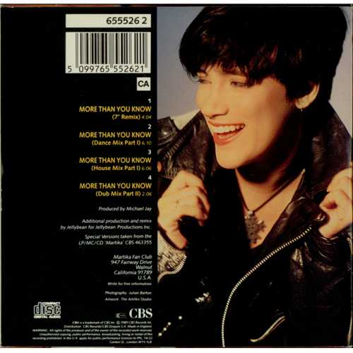 Martika More Than You Know - Reissue UK CD single (CD5 / 5") (45633)