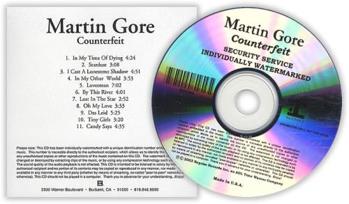 Martin Gore Counterfeit US Promo CD-R acetate (249726)