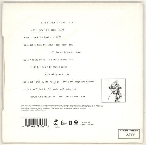 Martin Grech Push UK 7" vinyl single (7 inch record / 45) (716559)