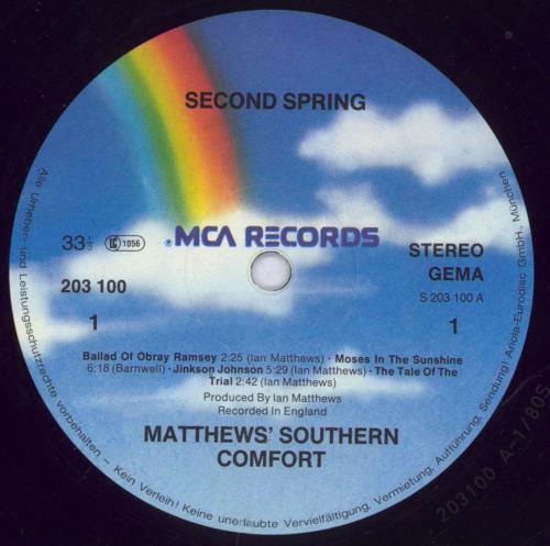 Matthews Southern Comfort Second Spring German vinyl LP album (LP ...