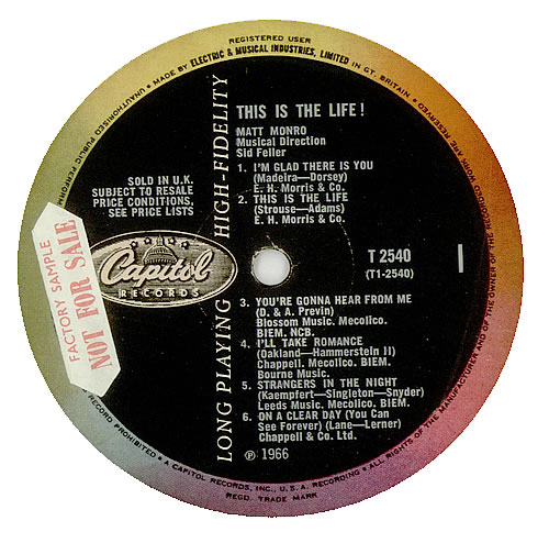 Matt Monro This Is The Life! UK vinyl LP album (LP record) (382763)