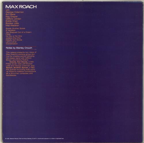 Max Roach Conversations US 2-LP vinyl record set (Double LP Album) (705178)