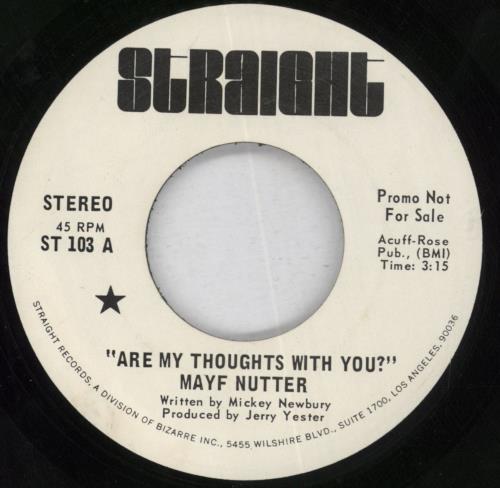 Mayf Nutter Are My Thoughts With You US Promo 7" vinyl single (7 inch ...