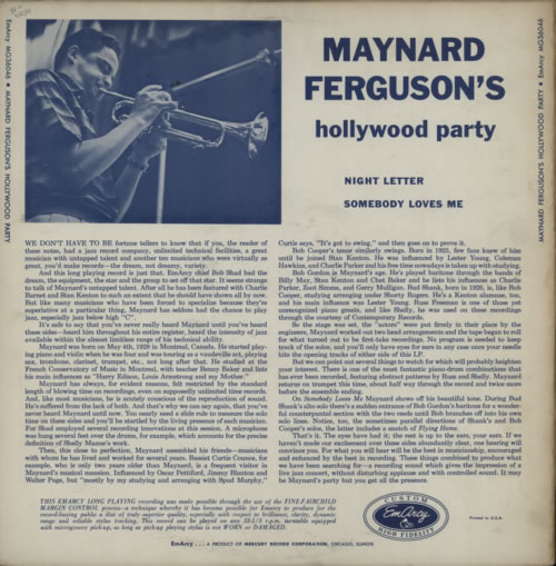 Maynard Ferguson Maynard Ferguson's Hollywood Party US vinyl LP album ...