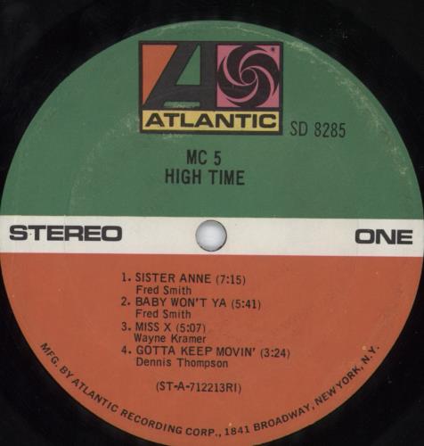 MC5 High Time - VG US vinyl LP album (LP record) (811392)