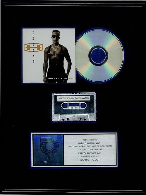 MC Hammer Too Legit To Quit Triple Platinum Award US award disc (514195)