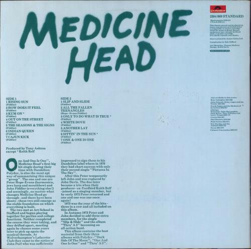 Medicine Head Medicine Head UK vinyl LP album (LP record) (235296)