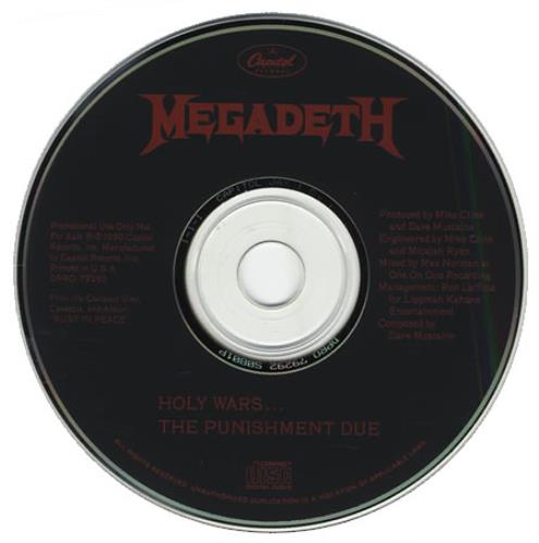 Megadeth Holy Wars US Promo CD single (CD5 / 5") (46623)
