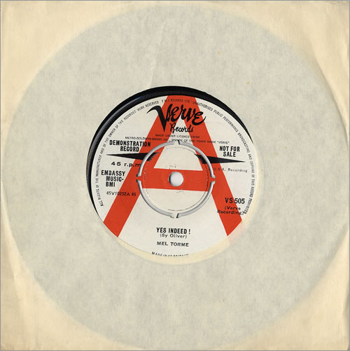 Mel Tormé Yes Indeed! UK Promo 7" vinyl single (7 inch record / 45 ...