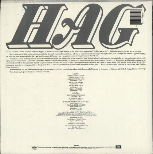 Merle Haggard Hag US vinyl LP album (LP record) (724924)