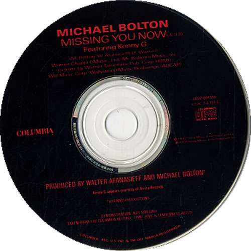 Michael Bolton Missing You Now US Promo CD single (CD5 / 5") (27314)