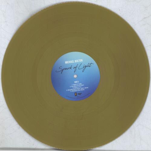 Michael Bolton Spark Of Light - Gold Vinyl + Autographed Print + Opened Shrink UK vinyl LP album ...