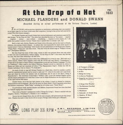 Michael Flanders & Donald Swann At The Drop Of A Hat - 2nd UK vinyl LP ...
