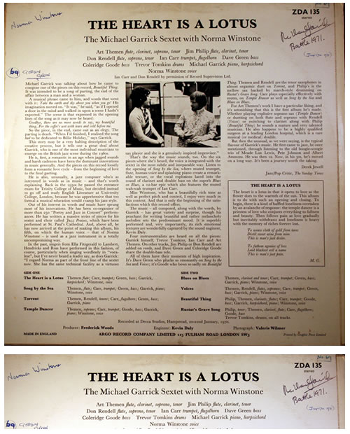 Michael Garrick The Heart Is A Lotus - Autographed UK vinyl LP album ...