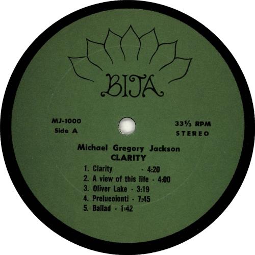 Michael Gregory Jackson Clarity US vinyl LP album (LP record) (705101)