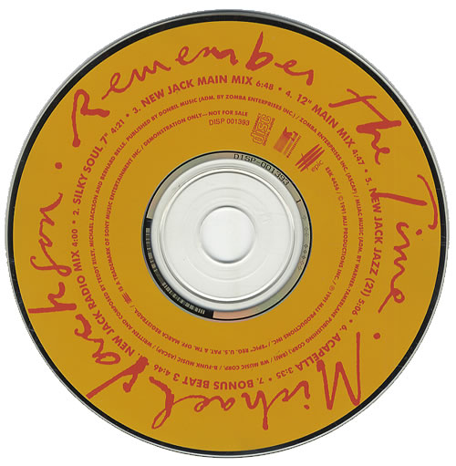 Michael Jackson Remember The Time US Promo CD single (CD5 / 5") (1784)