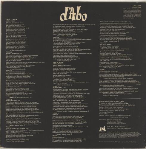 Mike D'Abo D'Abo UK vinyl LP album (LP record) (697293)