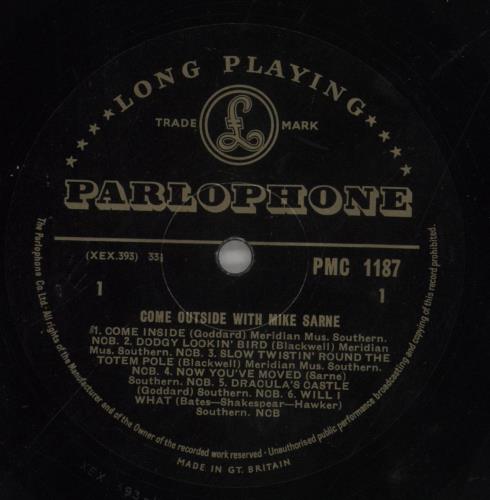 Mike Sarne Come Outside With Mike Sarne UK vinyl LP album (LP record ...