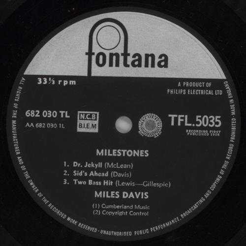 Miles Davis Milestones UK vinyl LP album (LP record) (859408)