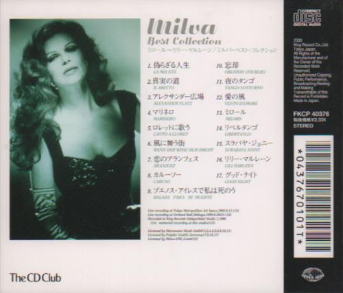 Milva Best Collection Japanese CD album (CDLP) (644086)