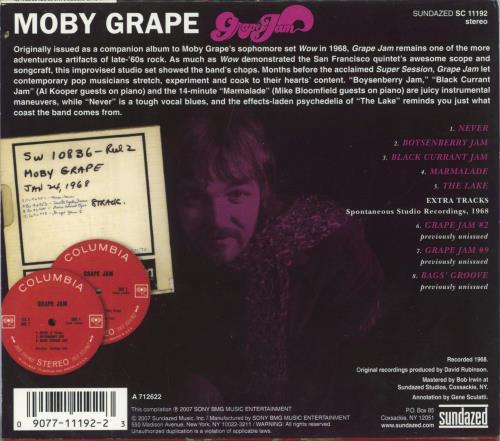Moby Grape Grape Jam: Remastered + Slipcase US CD album (CDLP) (807031)