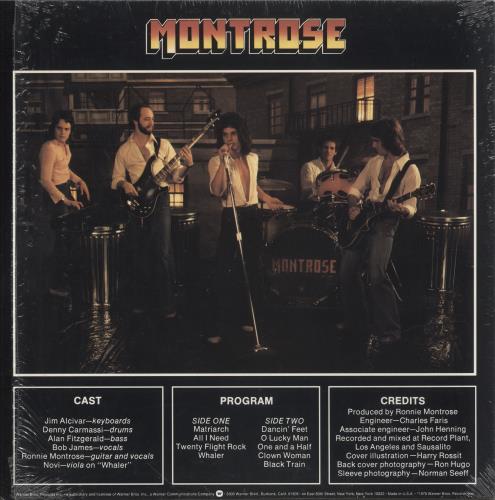 Montrose Warner Bros. Presents Montrose! US vinyl LP album (LP record ...