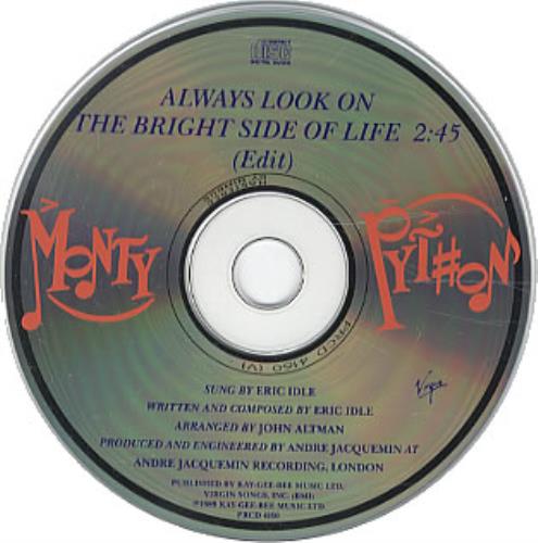 Monty Python Always Look On The Bright Side Of Life US Promo CD single ...