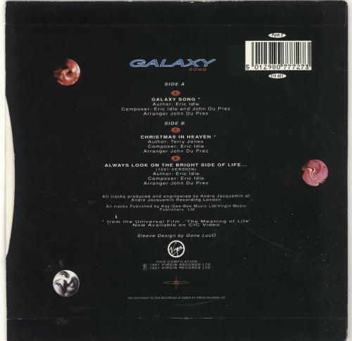 Monty Python Galaxy Song UK 7" vinyl single (7 inch record / 45) (168534)