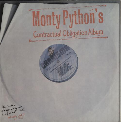 Monty Python Monty Python's Contractual Obligation UK vinyl LP album ...