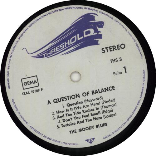 Moody Blues A Question Of Balance German vinyl LP album (LP record ...