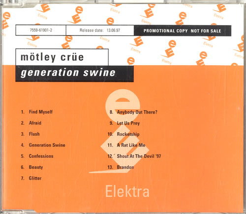 Motley Crue Generation Swine UK Promo CD album (CDLP) (86925)