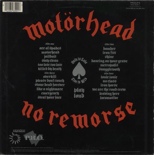 Motorhead No Remorse - EX UK 2-LP vinyl record set (Double LP Album ...