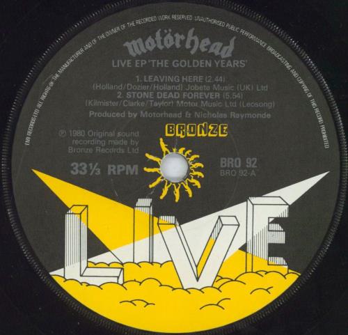 Motorhead The Golden Years Live EP + Sleeve UK 7" vinyl single (7 inch record / 45) (817913)