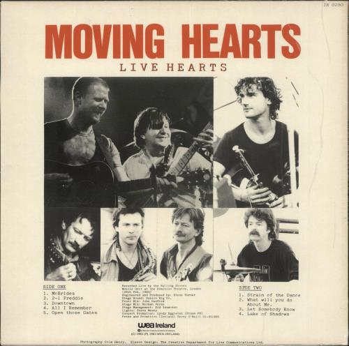 Moving Hearts Live Hearts - Stickered sleeve Irish vinyl LP album (LP ...