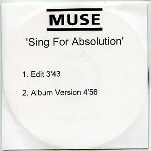 Muse Sing For Absolution German Promo CD-R acetate (284219)