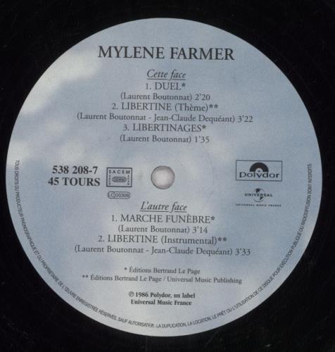 Mylene Farmer Libertine French 12" vinyl single (12 inch record / Maxi-single) (846706)