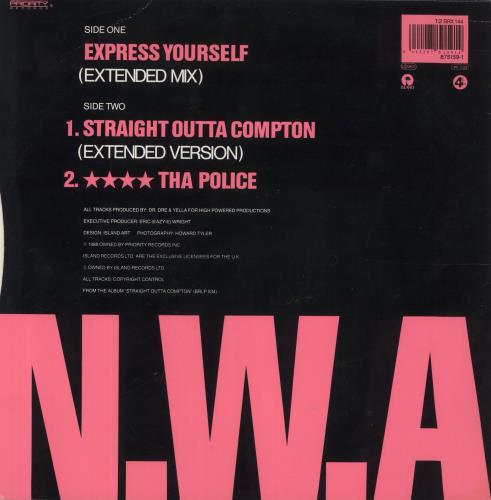 N.W.A. Express Yourself UK 12" vinyl single (12 inch record / Maxi ...