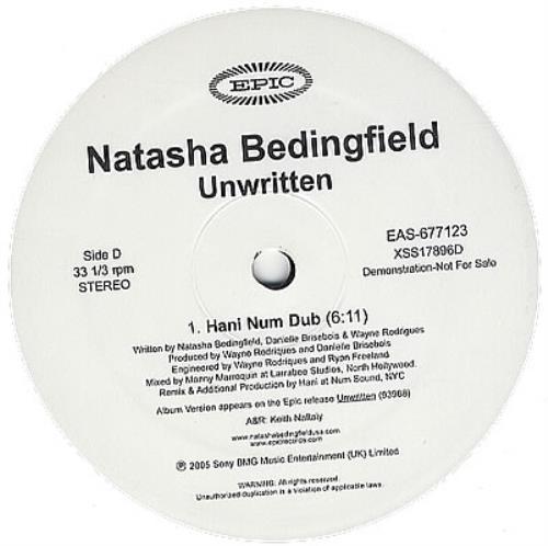 Natasha Bedingfield Unwritten US Promo 12" vinyl single (12 inch record ...