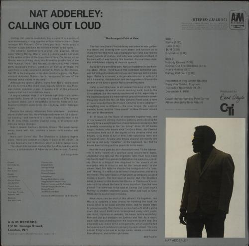Nat Adderley Calling Out Loud UK vinyl LP album (LP record) (442447)