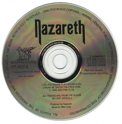 Nazareth No Jive Sampler Canadian Promo CD single (CD5 / 5") (412262)