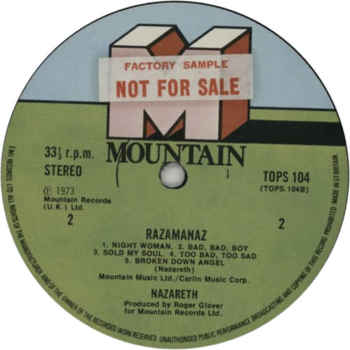 Nazareth Razamanaz - Sample UK vinyl LP album (LP record) (595364)