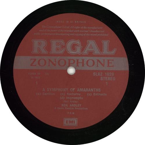 Neil Ardley A Symphony Of Amaranths UK vinyl LP album (LP record) (562792)