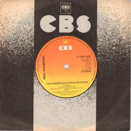 Neil Diamond The American Popular Song UK 7" vinyl single (7 inch ...