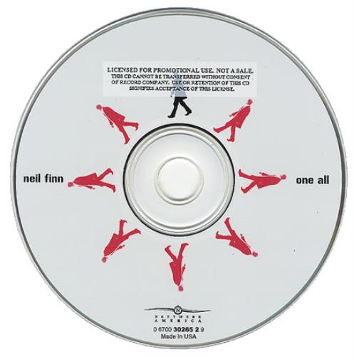 Neil Finn One All US Promo CD album (CDLP) (222781)