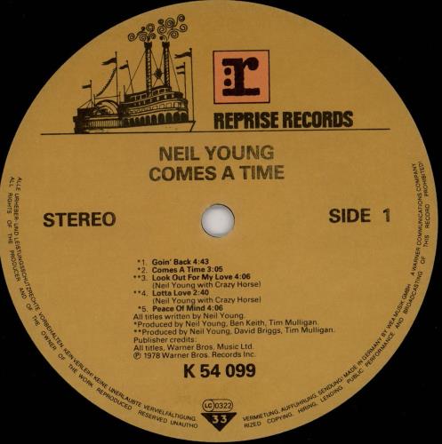 Neil Young Comes A Time German vinyl LP album (LP record) (519046)