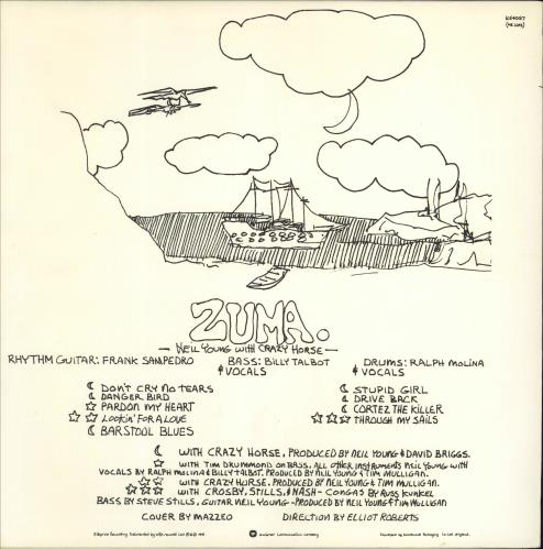 Neil Young Zuma + Inner UK vinyl LP album (LP record) (769415)