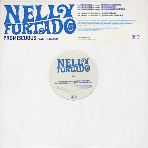 Nelly Furtado Promiscuous UK Promo 12" vinyl single (12 inch record ...